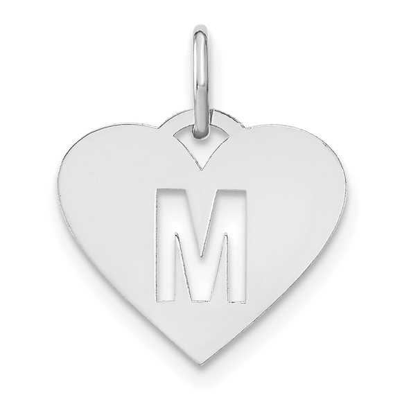 Tiley & Bells | Jewelry | Sterling Silver Rhodiumplated Heart Letter M ...